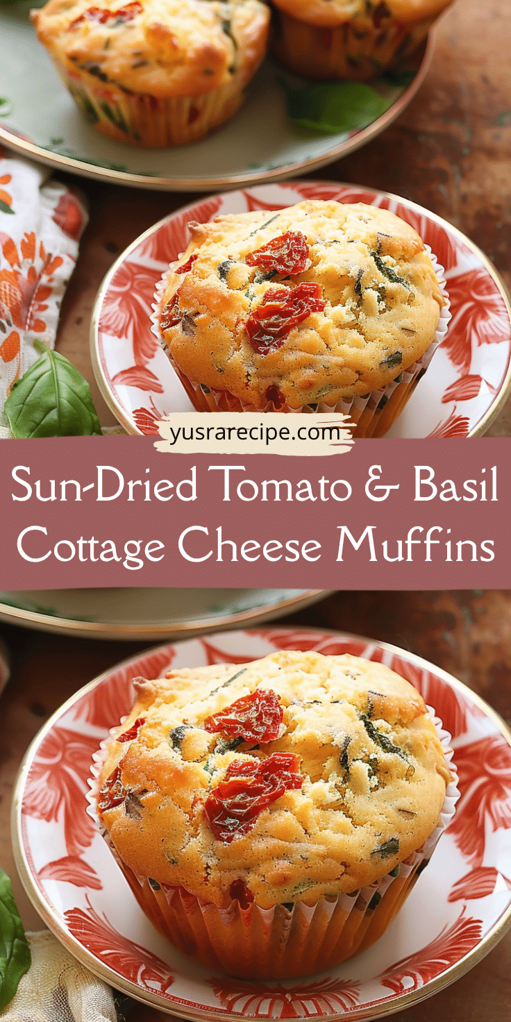 Sun-Dried Tomato & Basil Cottage Cheese Muffins - Yusra Recipe