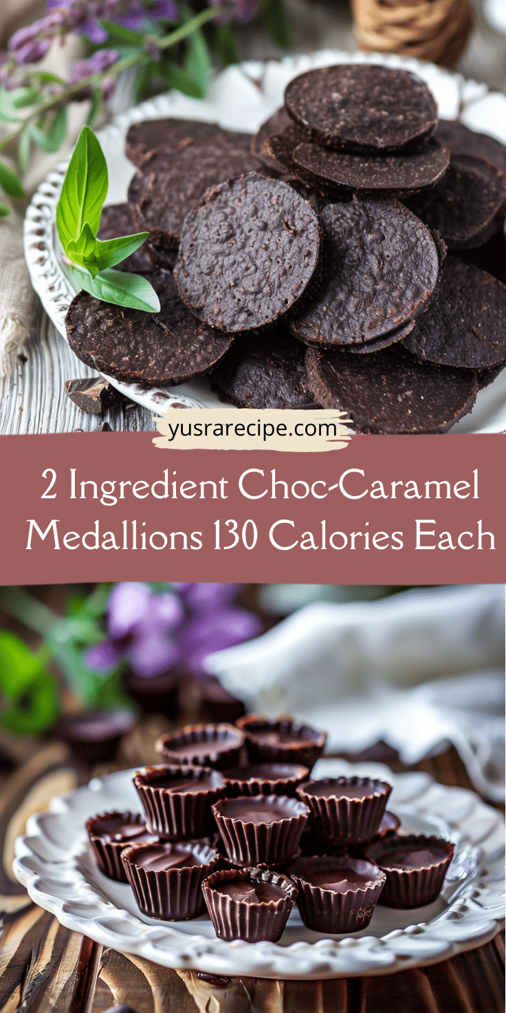 2 Ingredient Choc-Caramel Medallions (130 Calories Each) - Yusra Recipe
